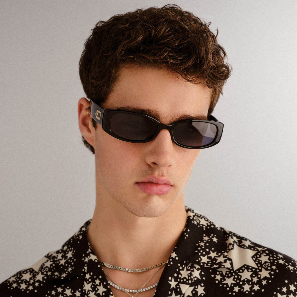 Starlight Black Uni Sex Rectangle Sunglasses Le Specs