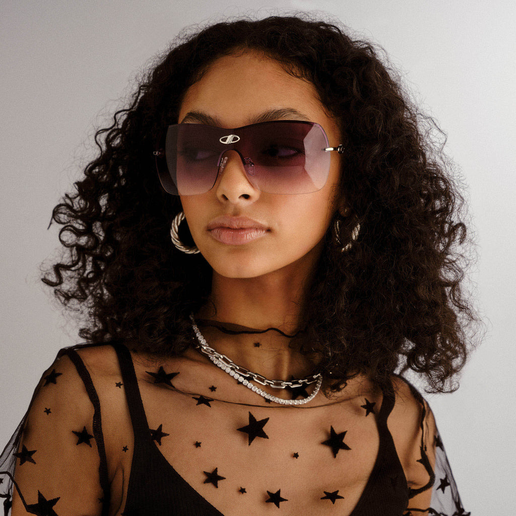 Parallel Universe Silver Uni-Sex Shield Sunglasses | Le Specs