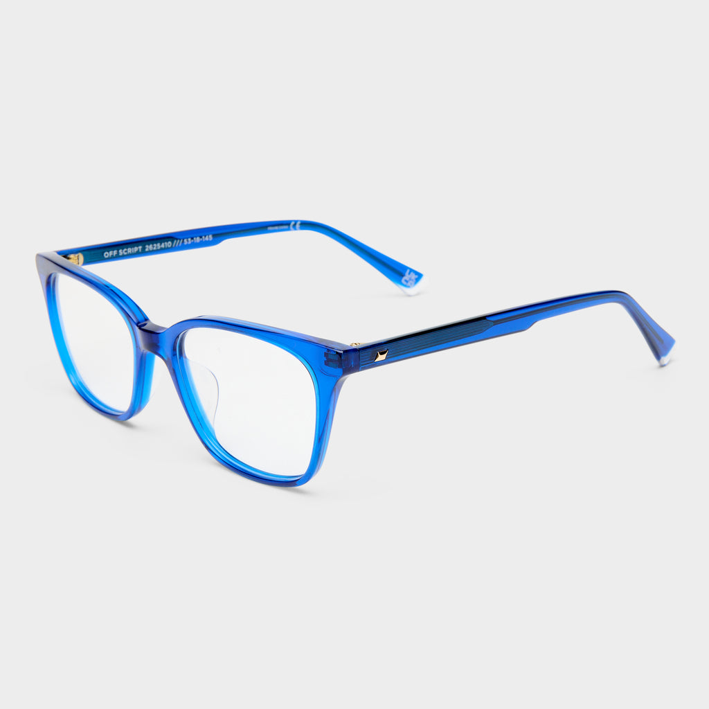 Off Script Cobalt Blue Uni-Sex Cat-Eye Optical Frames | Le Specs