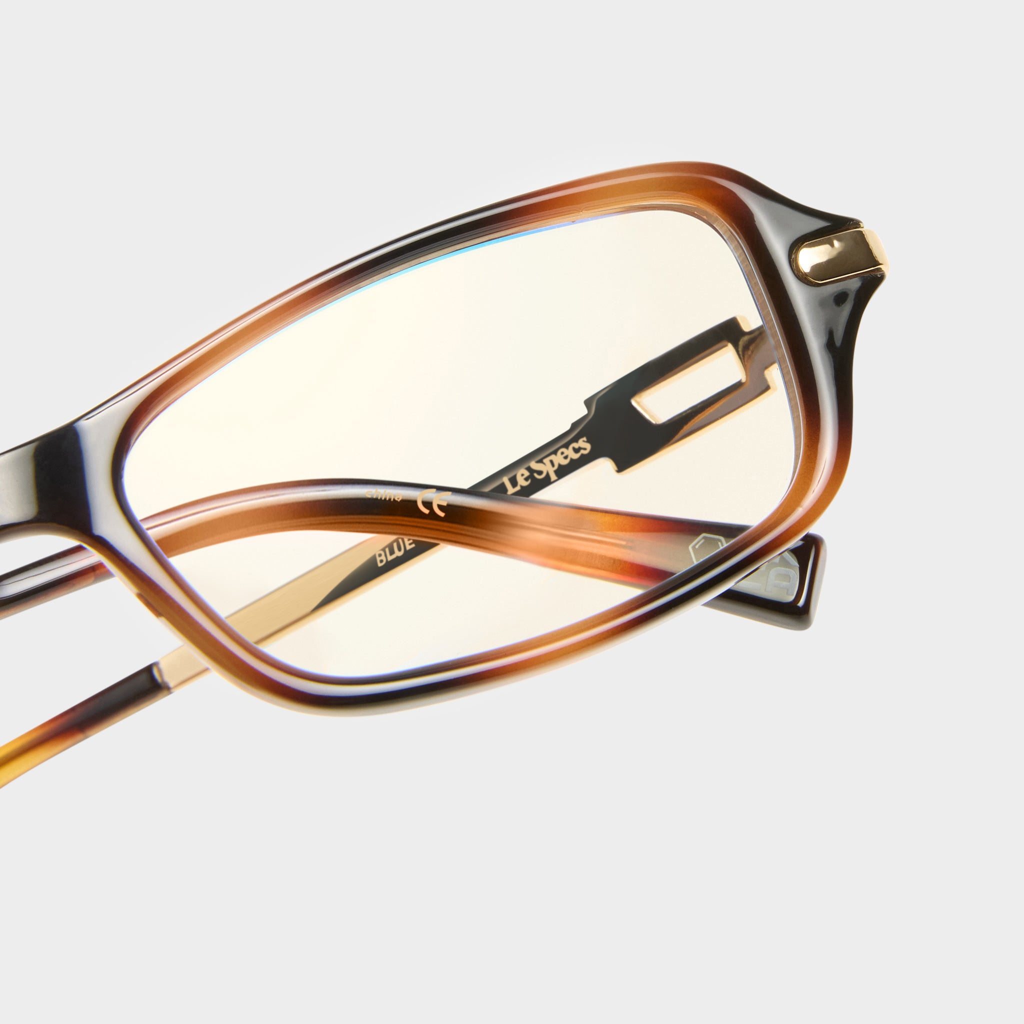 Bamboozler Dark Tort Female Rectangle Blue Light | Le Specs