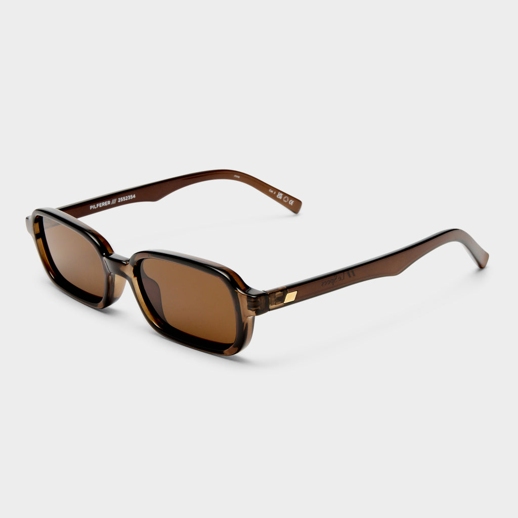 Pilferer Cocoa Uni-Sex Rectangle Sunglasses | Le Specs