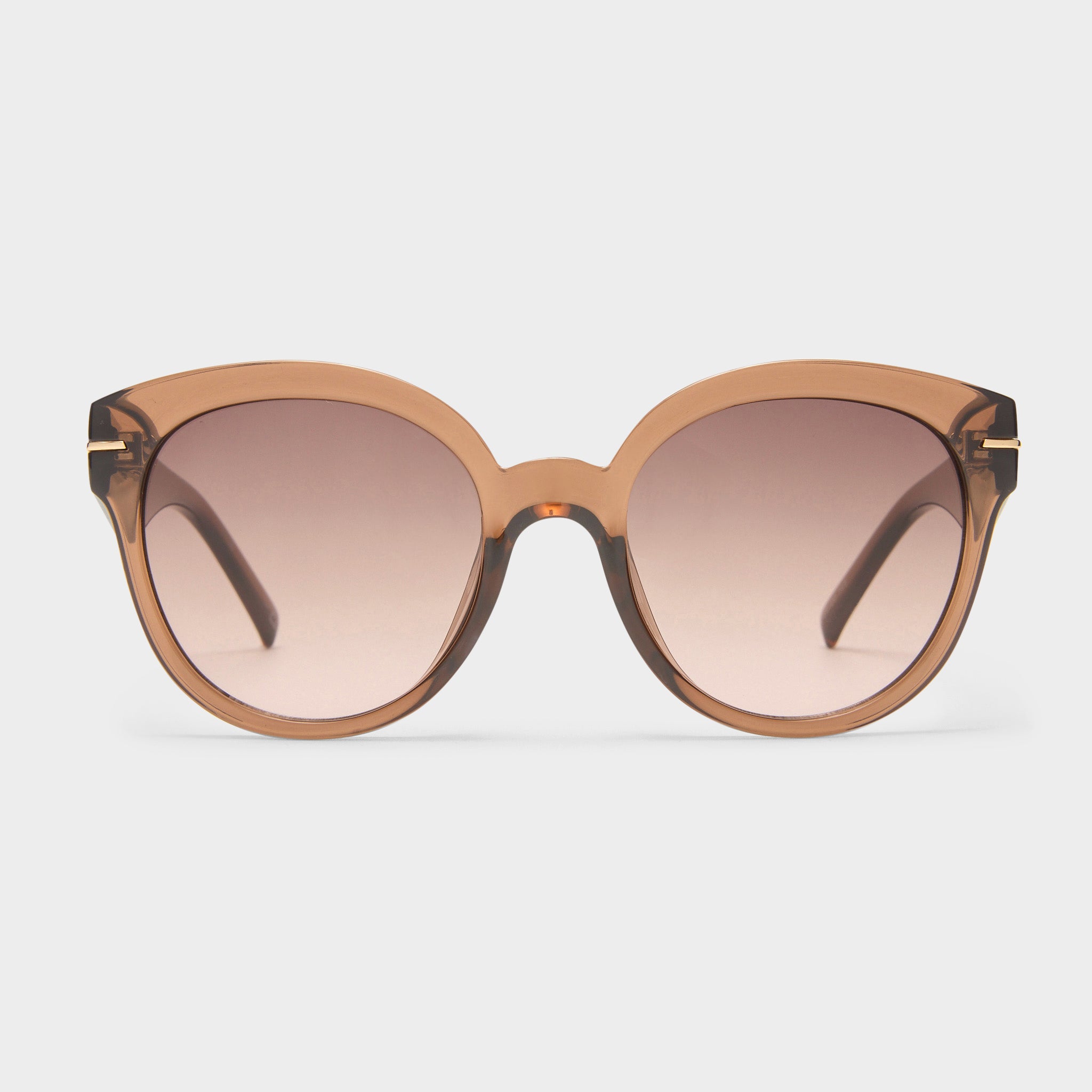 Capacious Chocolate Female Round Sunglasses | Le Specs