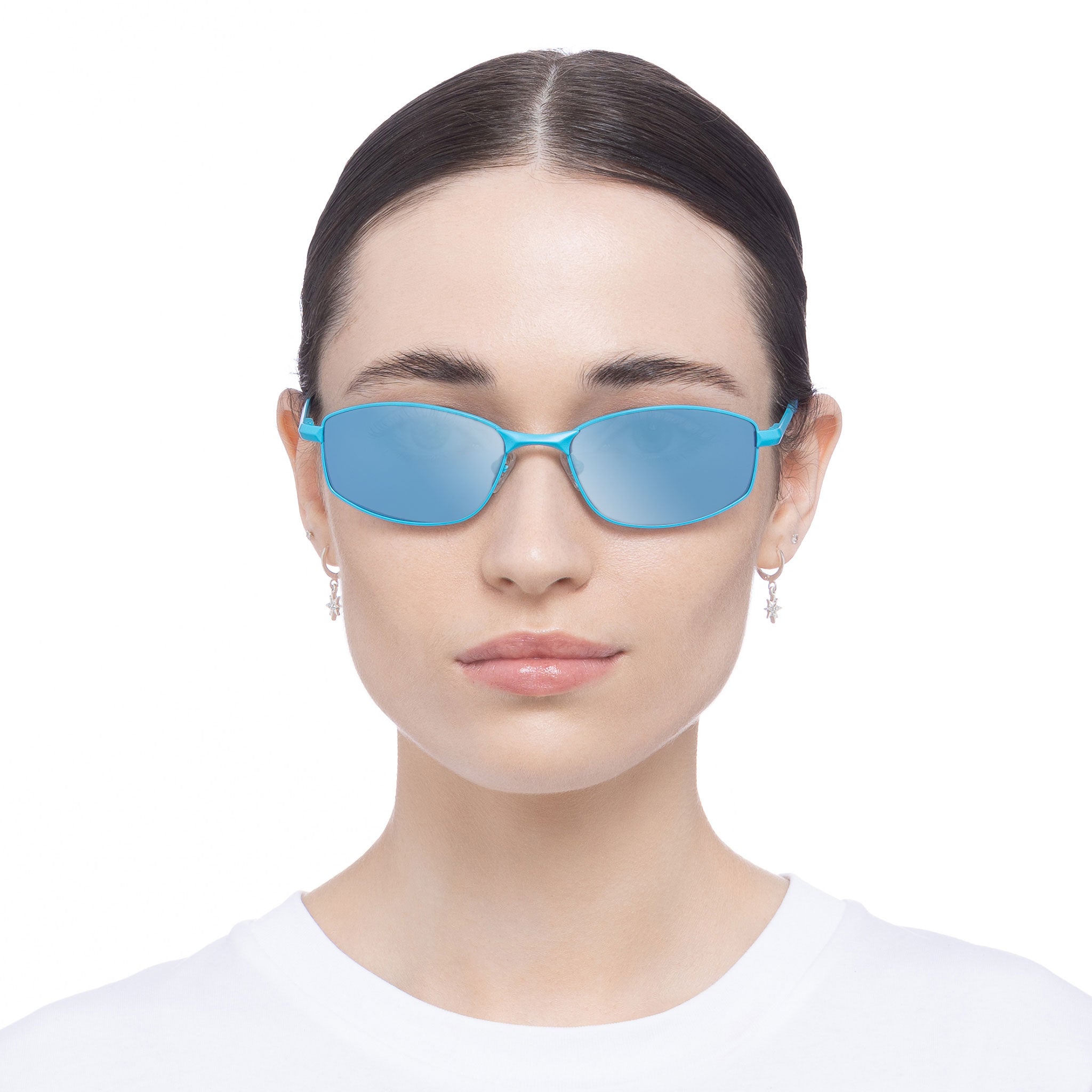 Star Beam Matte Cyan Uni Sex Wrap Sunglasses Le Specs Le Specs Au
