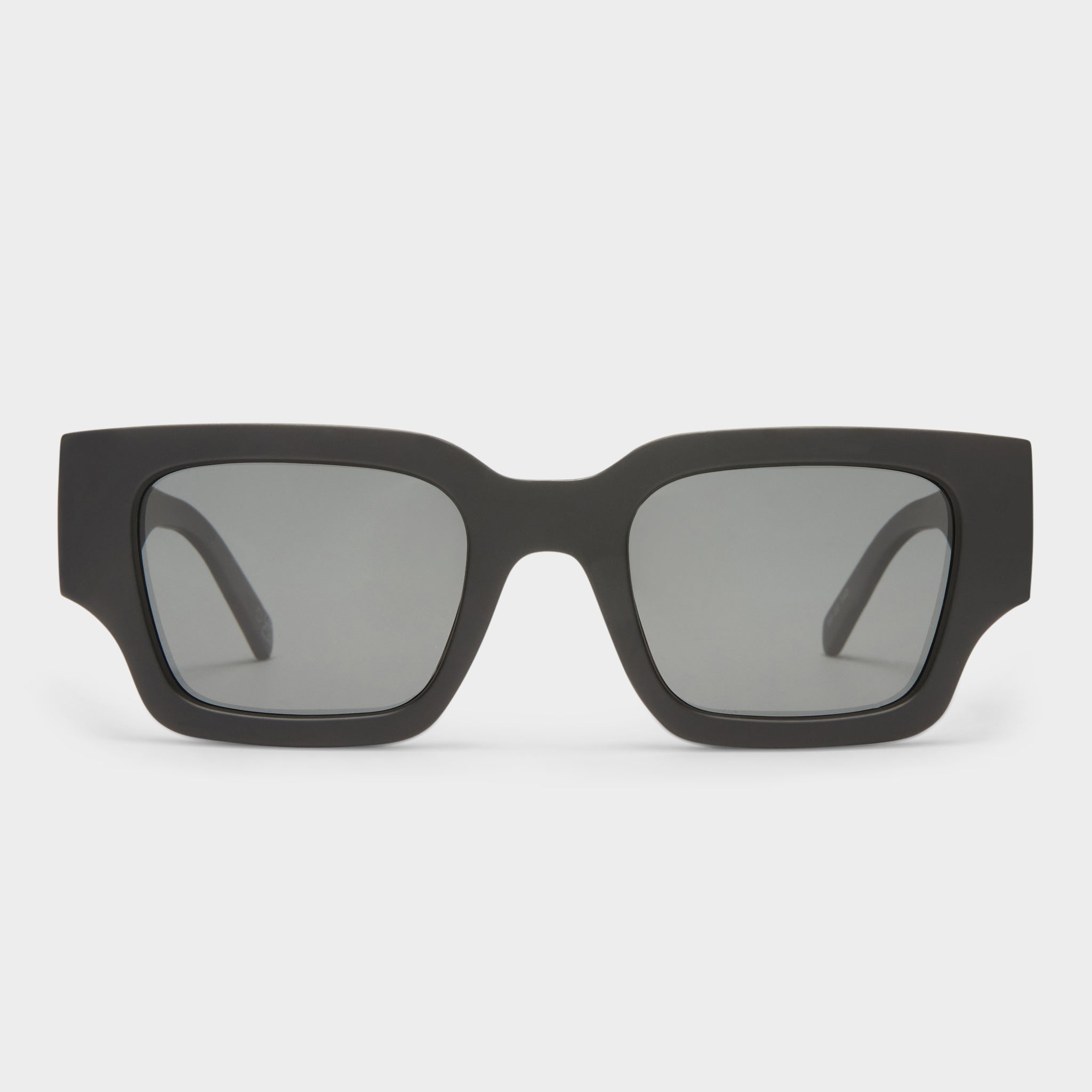 Atlantis Matte Black Polarised Uni-Sex Rectangle Sunglasses | Le Specs