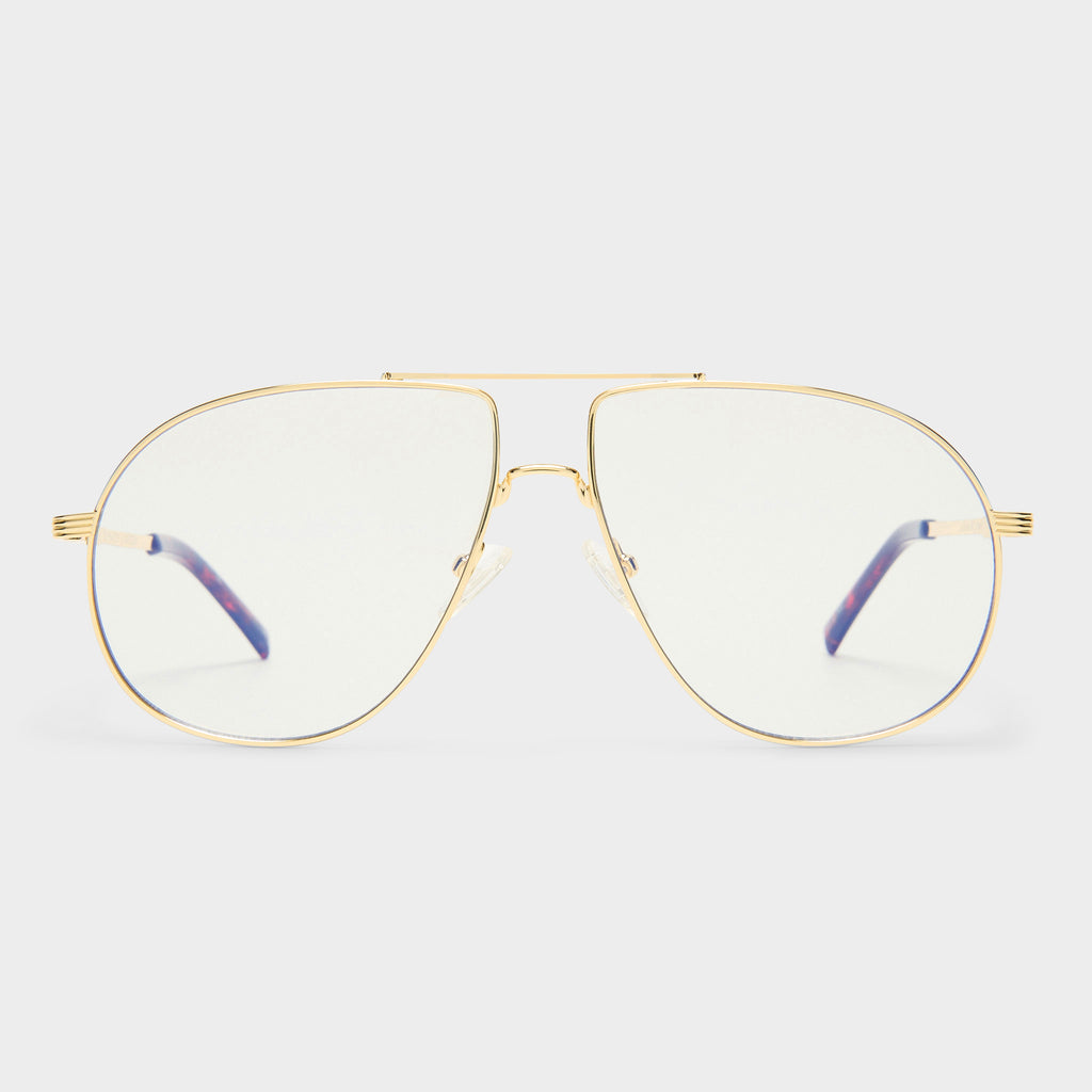 Schmaltzy Gold Uni-Sex Aviator Blue Light | Le Specs – Le Specs AU